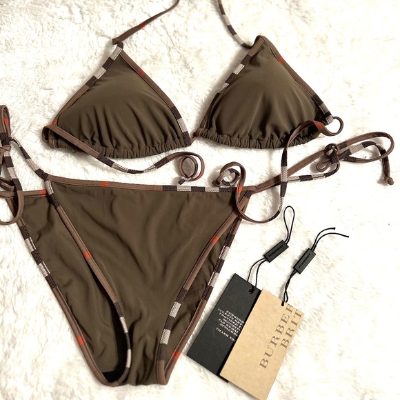Burberry | Swim | Burberry Check Trim Triangle Bikini Medium | Poshmark